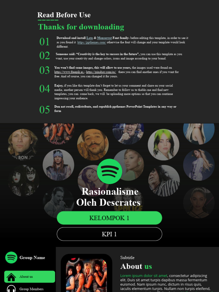Spotify Powerpoint Template By Ppthemes Pdf