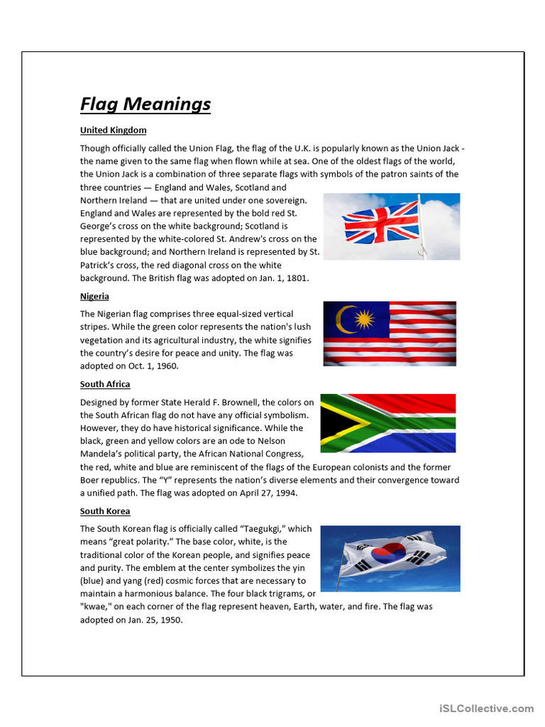 The Meaning of Flags. | PDF | Flag | Symbols