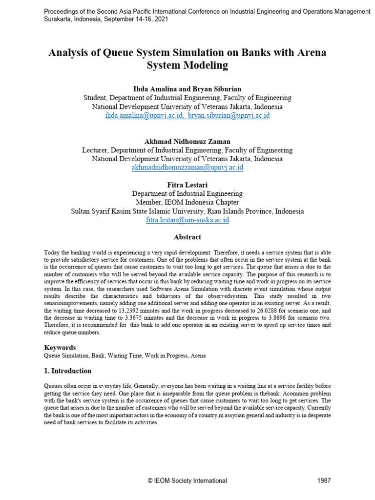 Analysis of Queue System Simulation On Banks | PDF | Business Process | Business