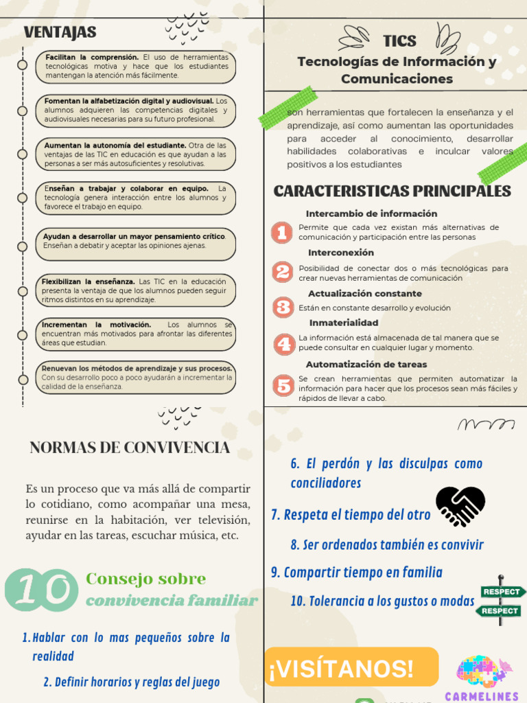 Diptico Sobre Tics y Convivencia Escolar | PDF