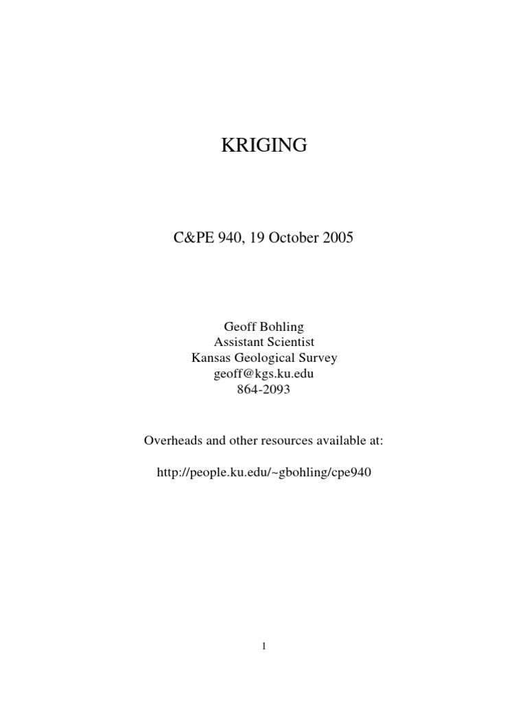 Kriging | PDF | Covariance Matrix | Interpolation