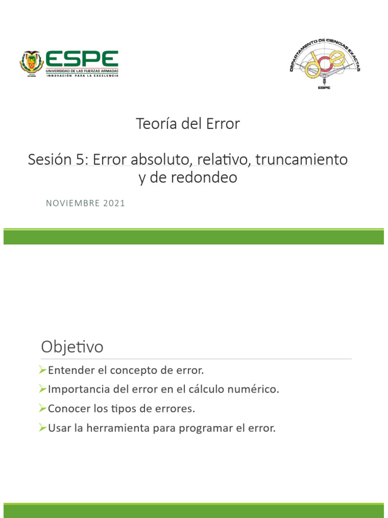 Teoría Del Error | PDF | Medición | Análisis numérico