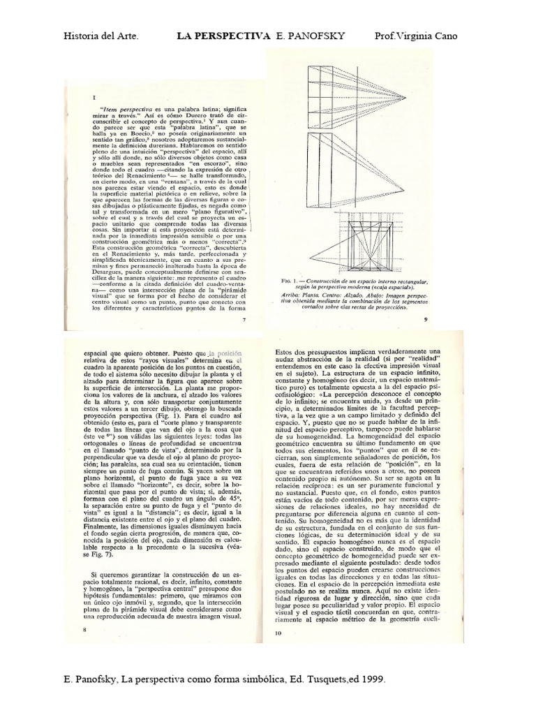 Panofsky La Perspectiva Como Forma Simbolica | PDF