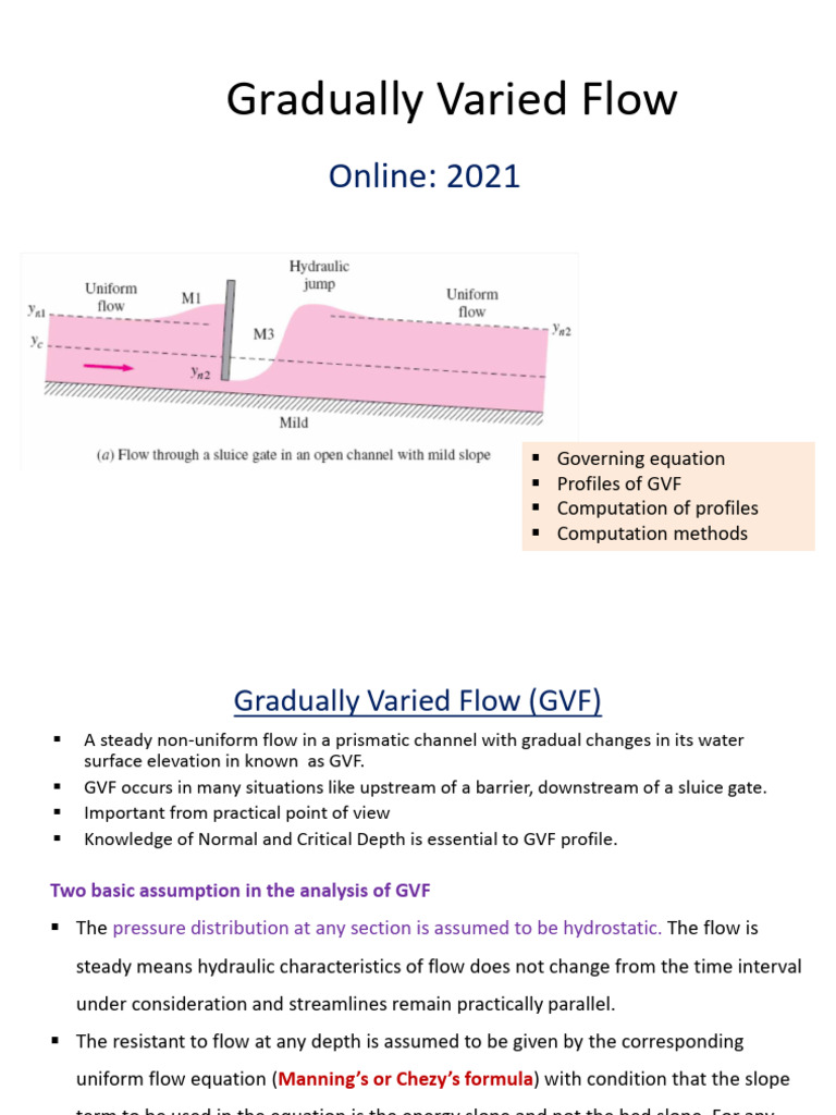 Gradually Varied Flow 2021 Online | PDF