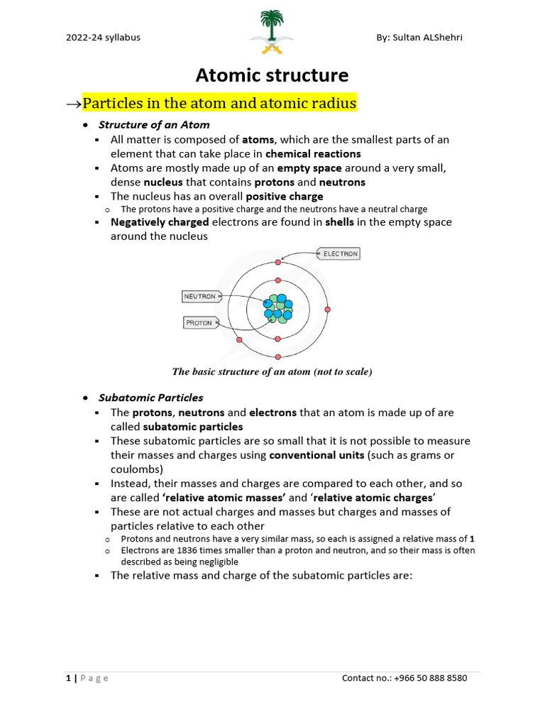 Atomic Structure | PDF