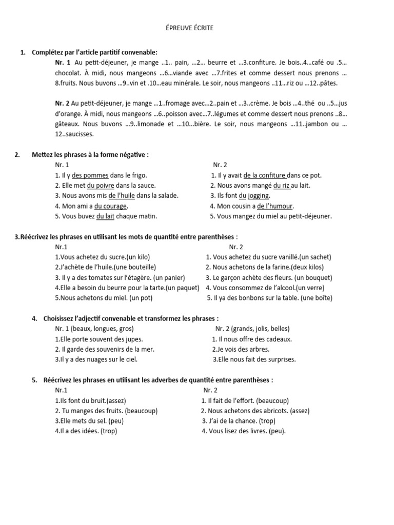 Lucrare Articolul Partitiv | PDF