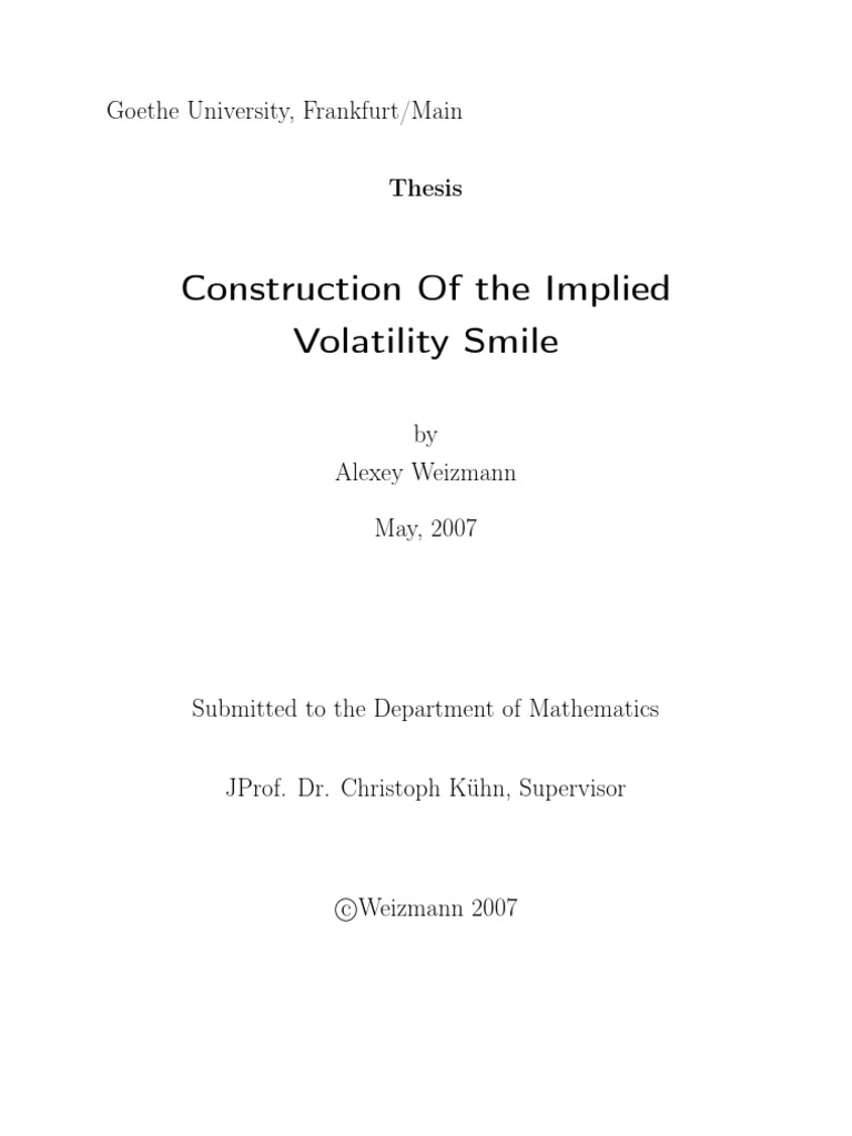 Construction of The Implied Volatility Smile | PDF | Black–Scholes ...