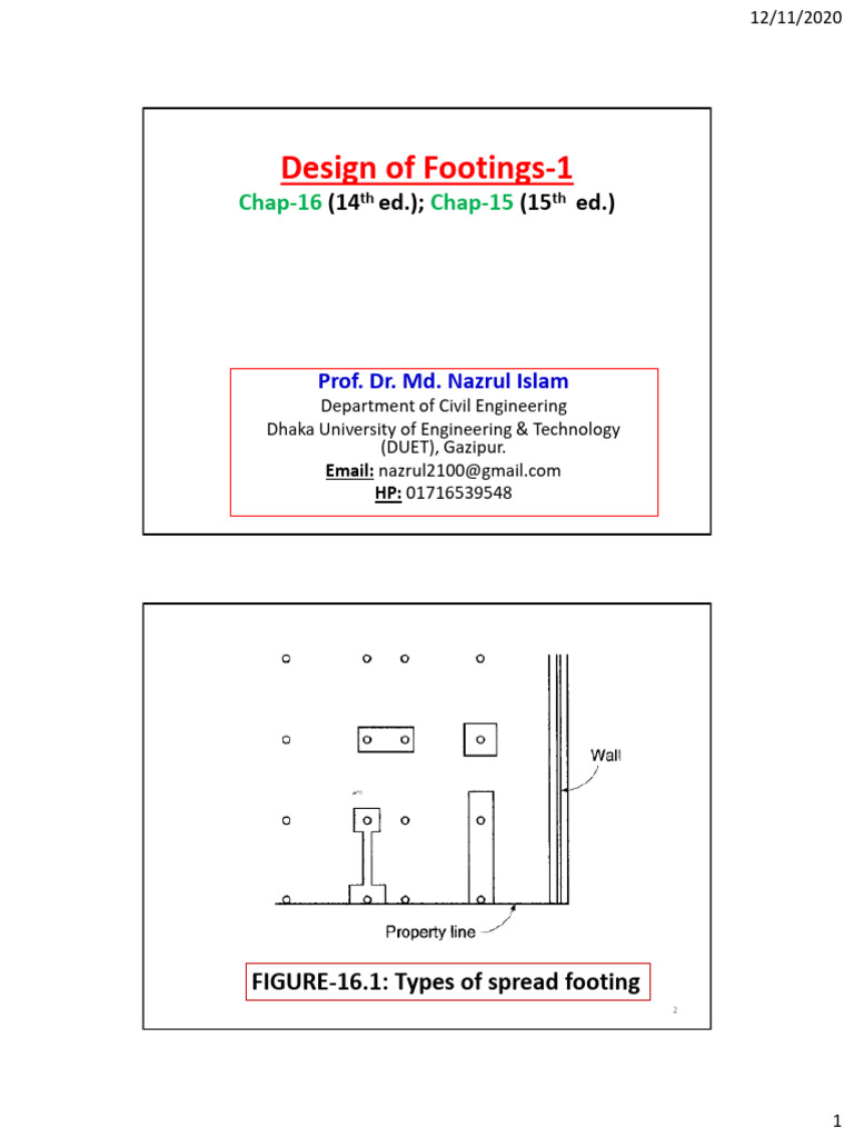 Class 10 - Design of Footing 1 | PDF | Geotechnical Engineering ...