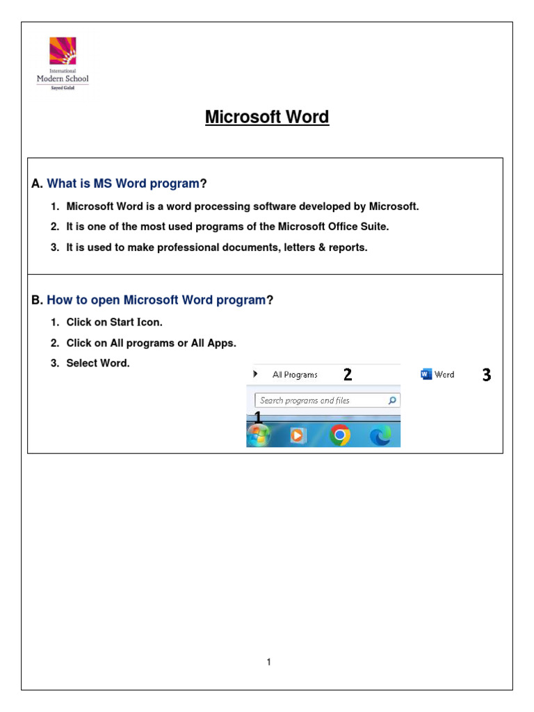 Microsoft Word Program | PDF