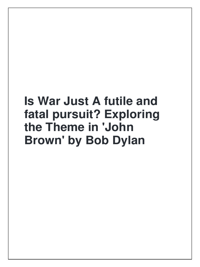 Anti-War Themes in "John Brown" | PDF | Sports & Recreation | History