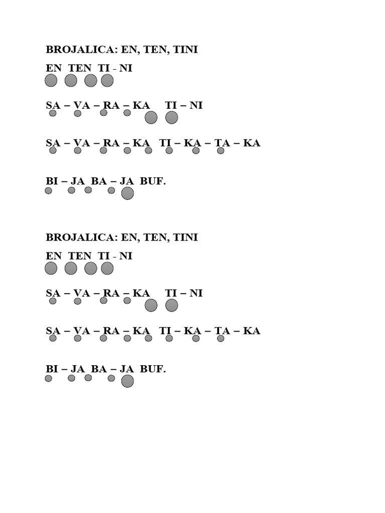 Brojalica En, Ten, Tini | PDF