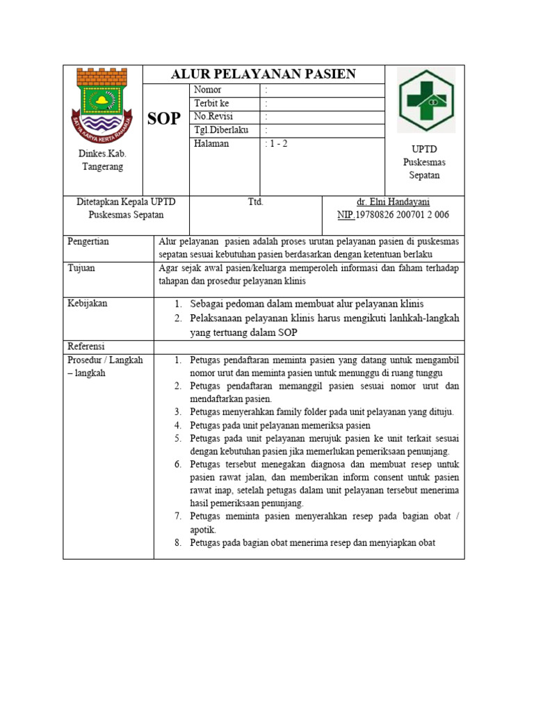 Sop Alur Pelayanan Pasien | PDF
