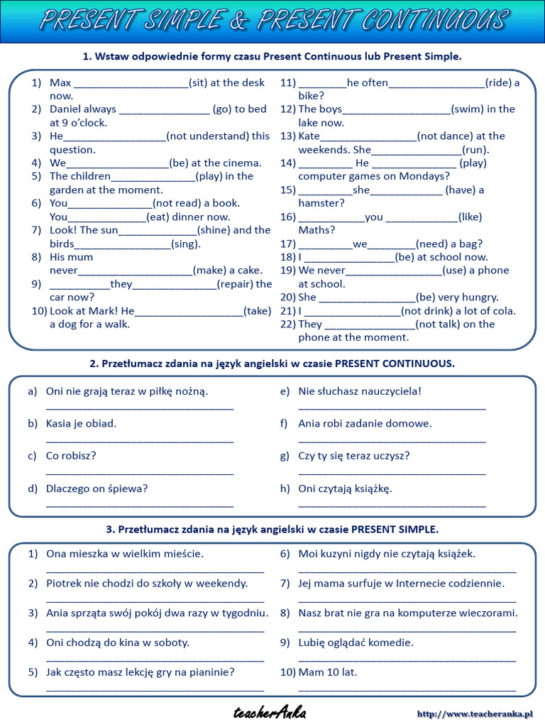 Present Simple Present Continuous | PDF