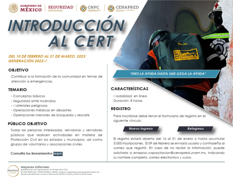 Convocatoria 2023 CERT | PDF