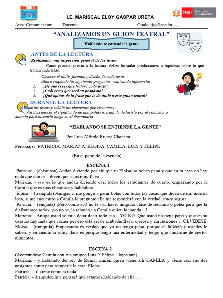 Ficha de Análisis Guion Teatral | PDF