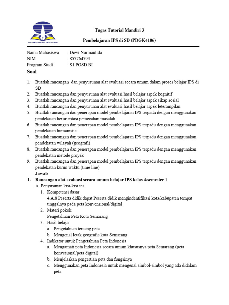 IPS - TTM 3 - Dewi Nurmauliad - 857764793 | PDF