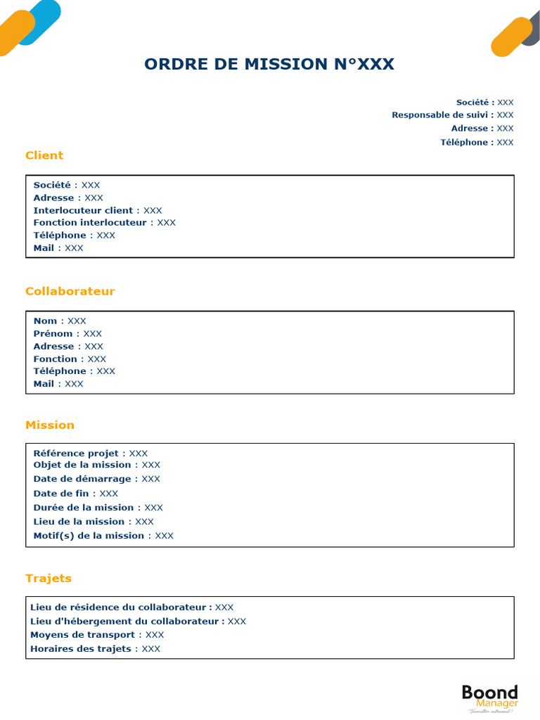 Modele Trame Ordre de Mission A Telecharger | PDF | Droit