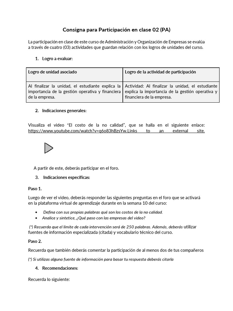 Consigna de PA 02 - El Costo de La No Calidad | PDF