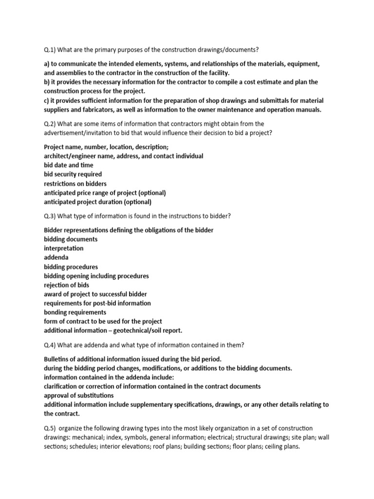 Construction Document Essentials | PDF