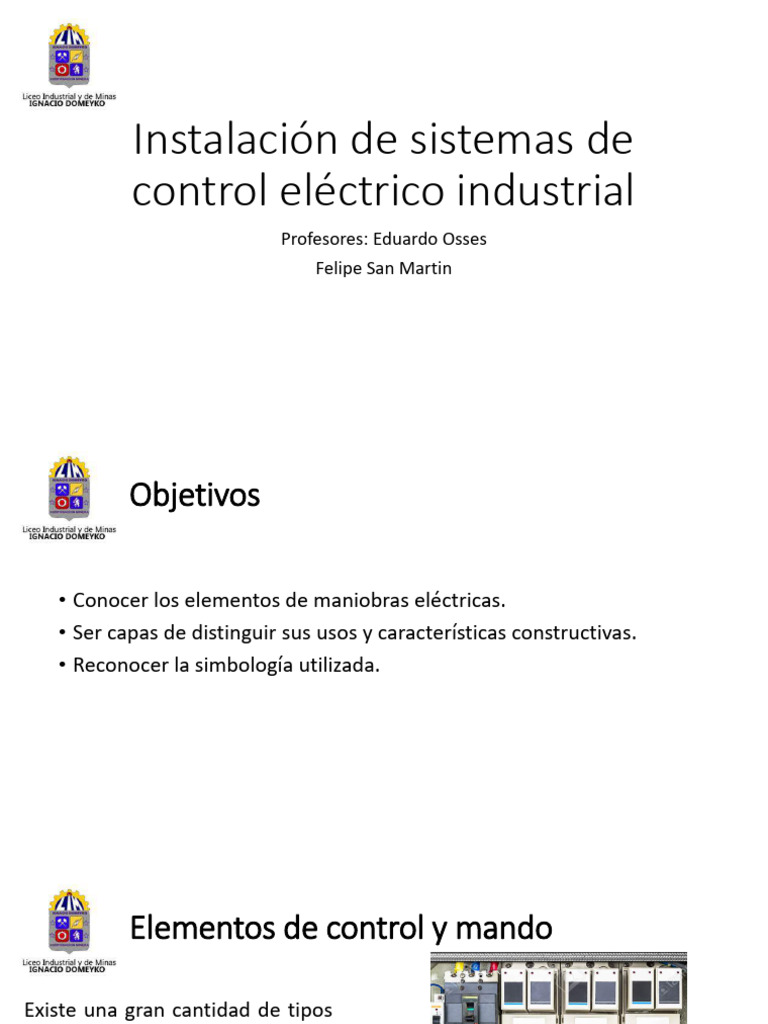 35 Instalación de Sistemas de Control Eléctrico Industrial (Presentacion) Autor Eduardo Osses ...