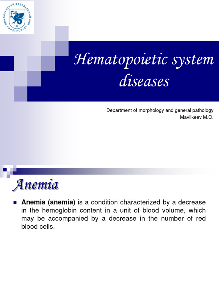 11 Hematopoietic System Disorders | PDF | Anemia | Lymphoma