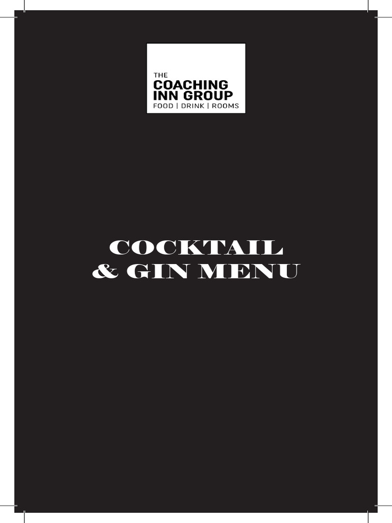 Cocktail and Gin Menu Overview | PDF | Cocktails | Gin