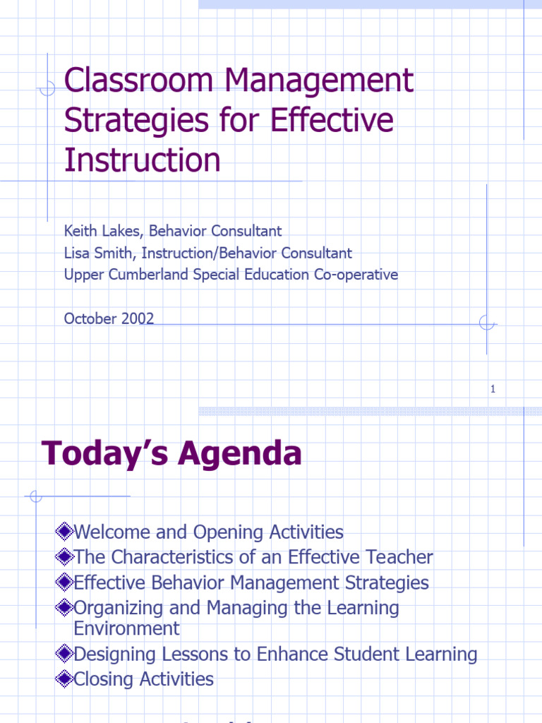 Effective Classroom Management Strategies | PDF | Classroom Management ...