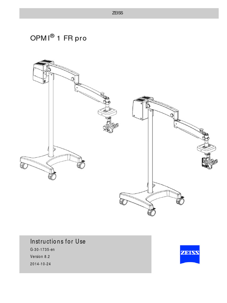Manual - Microscopio Zeiss Opmi - 1fr | PDF