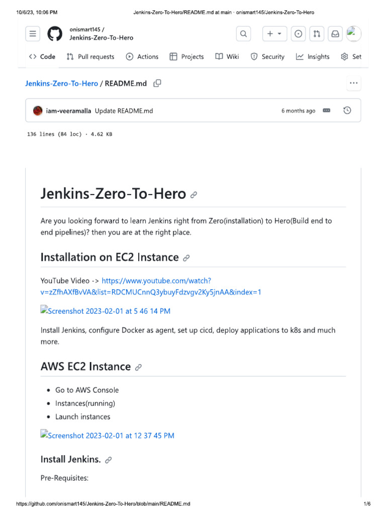 Jenkins Zero To Hero README | PDF