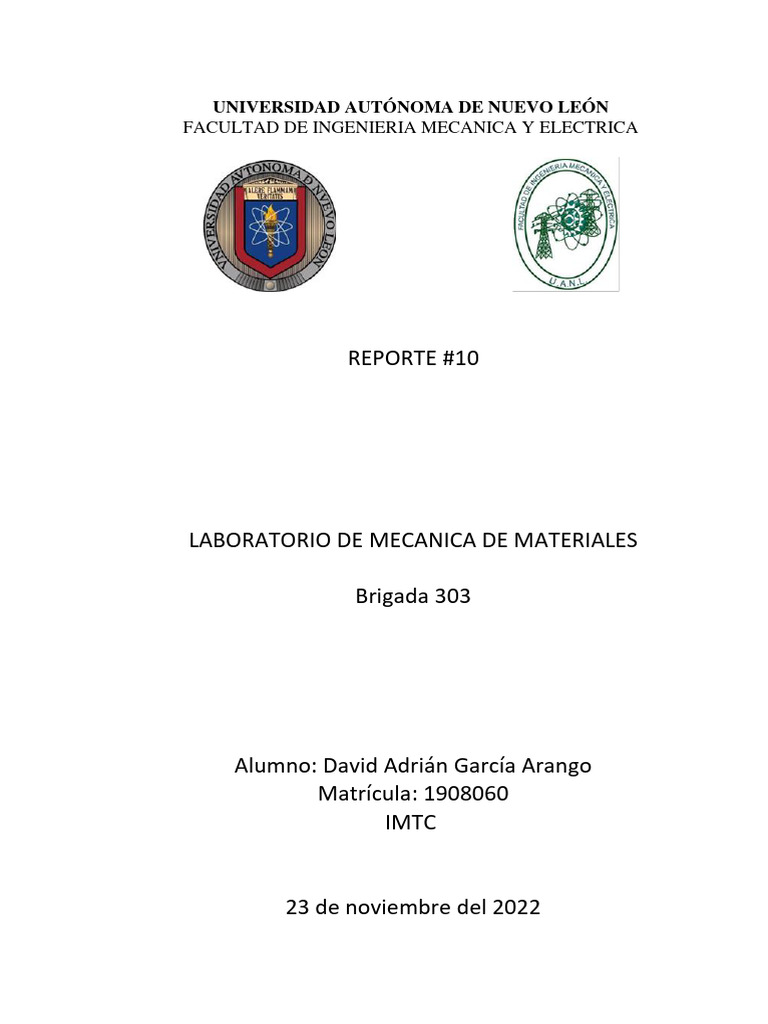 Practica 10 MEC MATERIALES | PDF
