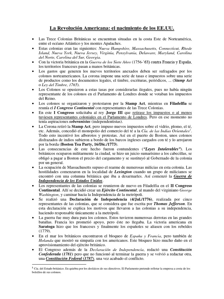 Esquema - La - Revolución - Americana y Constitución USA 1787 ...