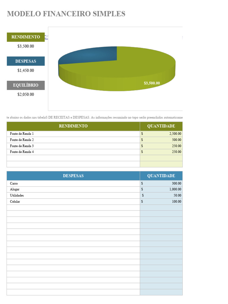 IC Simple Financial Template 57177 - PT | PDF | Informática