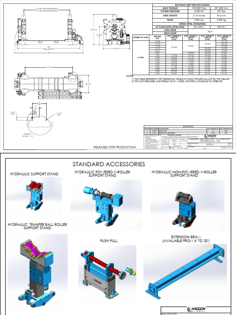 Bucking Unit Specs: 190K Torque & Dimensions | PDF | Torque ...