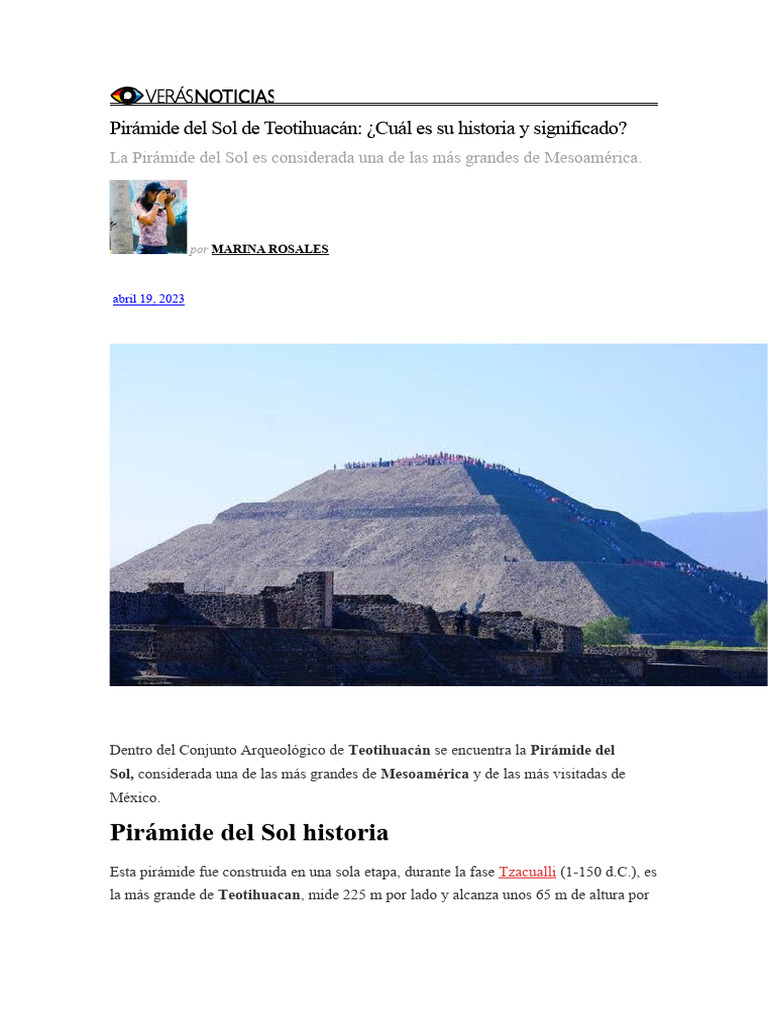 La Pirámide Del Sol | PDF | Pirámide | Arqueología