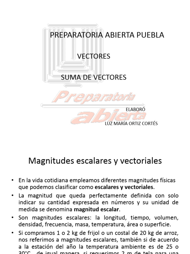 Suma de Vectores | PDF | Vector Euclidiano | Escalar (Matemáticas)