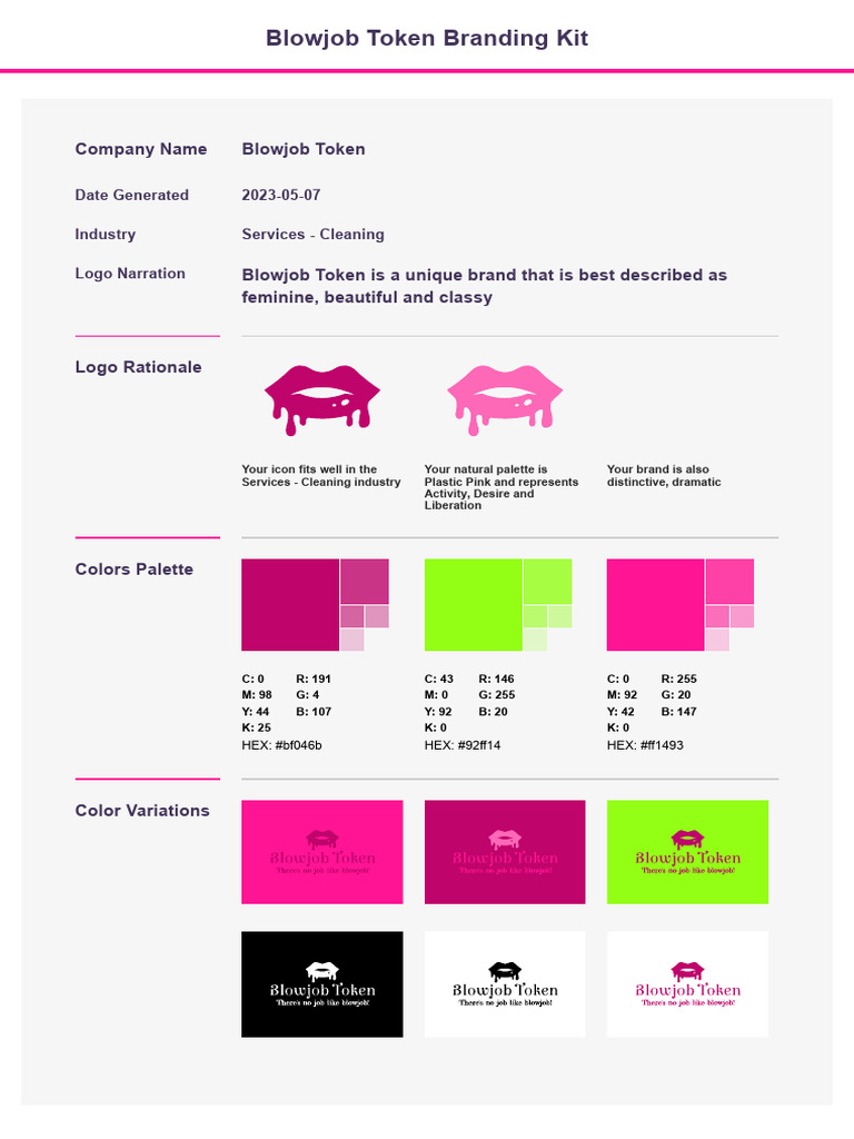 Blowjob Token Branding Guide | PDF
