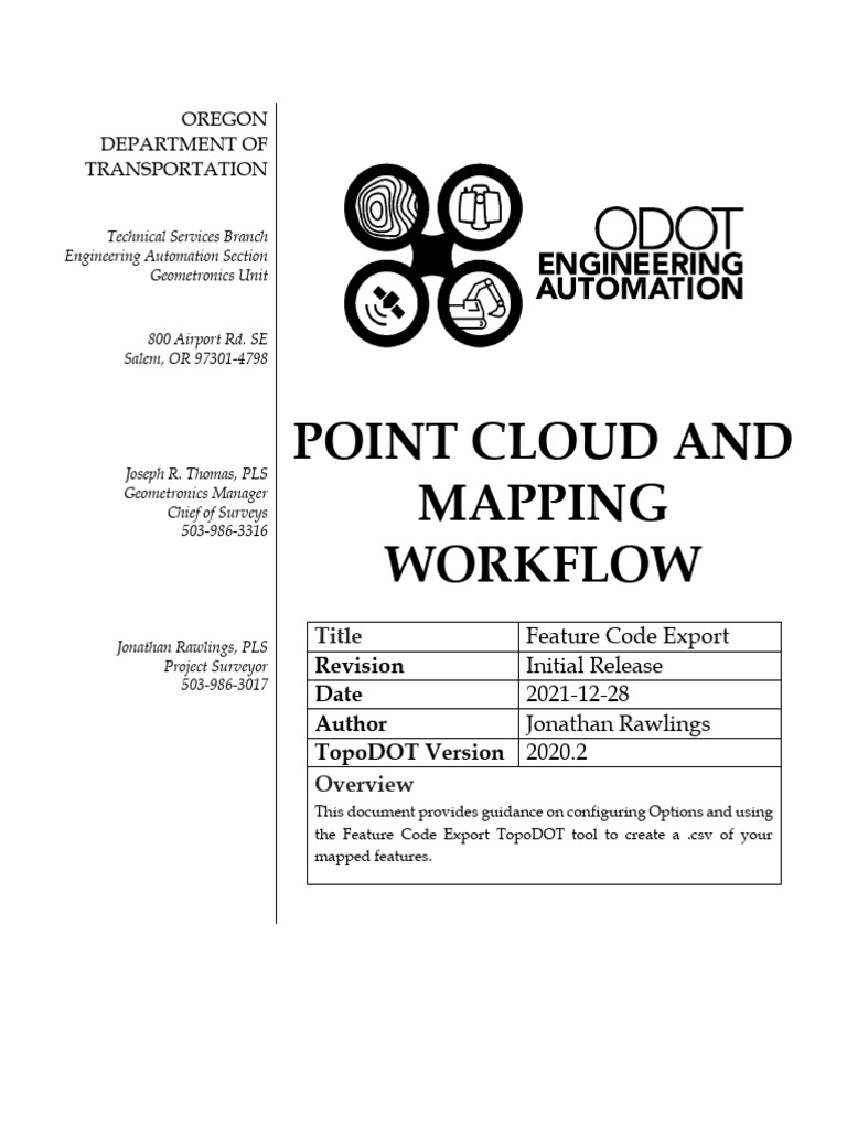 TopoDOT FeatureCodeExport Workflow | PDF | Comma Separated Values ...