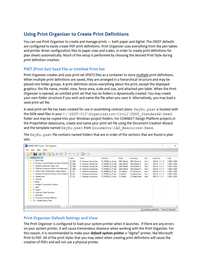 Print Organizer for MicroStation V8i | PDF | Computer File | Computer Engineering