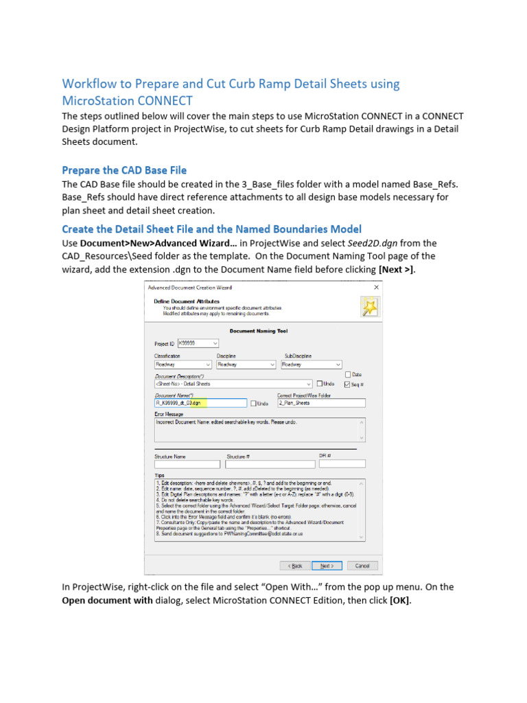 Prepare and Cut Curb Ramp Detail Sheets Using MicroStation CONNECT | PDF | Icon (Computing ...