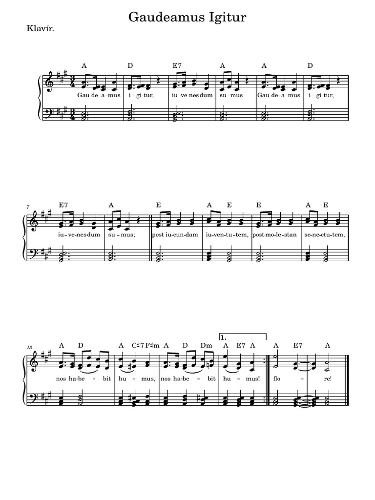 Gaudeamus Igitur Klavír | PDF