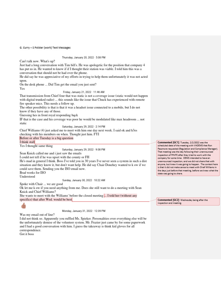 GWC-SMP Work Text Messages - Annotated | PDF