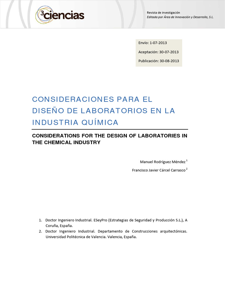 Consideraciones para El Diseño de Un Laboratorio | PDF | Tecnología