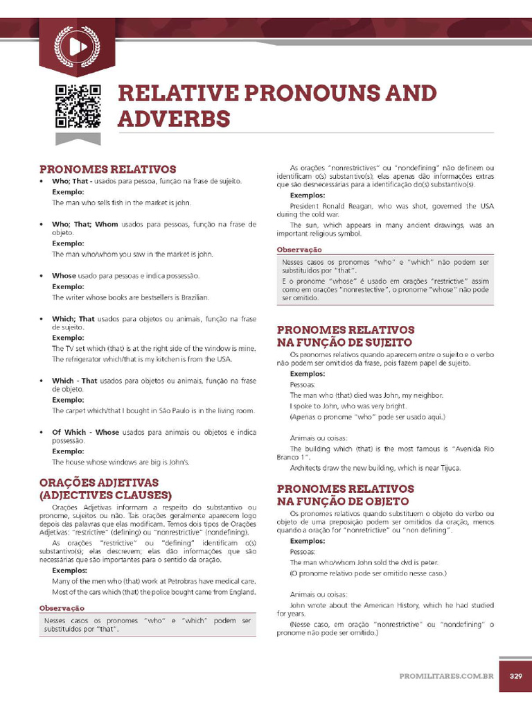 Relative Pronouns and Adverbs - Sem Gab | PDF