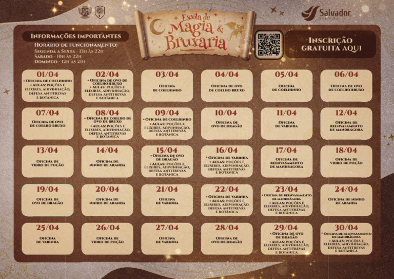 Calendario EscolaDeMagia A4 SS 02 | PDF | Terapias baseadas na natureza