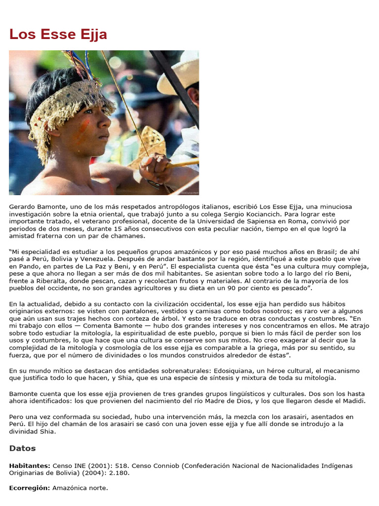 Etnias Esse Ejja | PDF