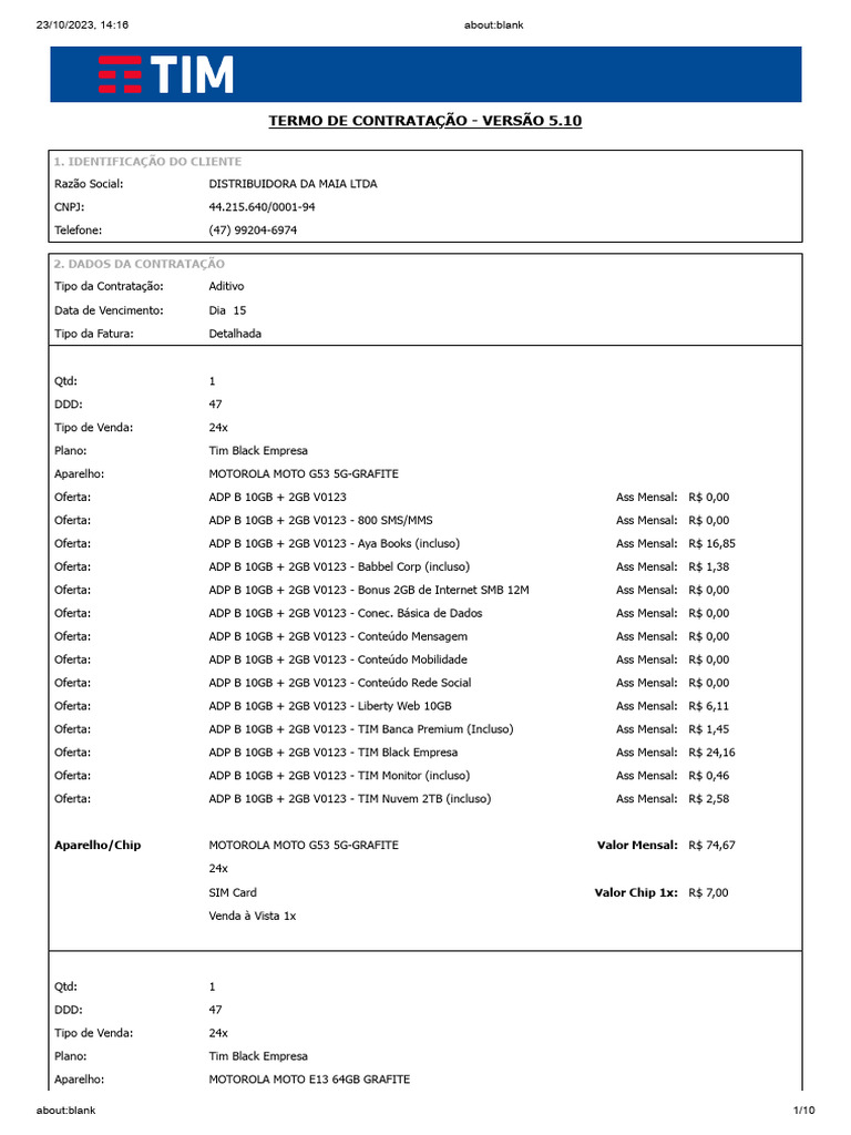 Contrato Tim | PDF | Franchising | Sites