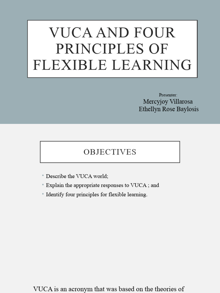 VUCA and Four Principles of Flexible Learning | PDF