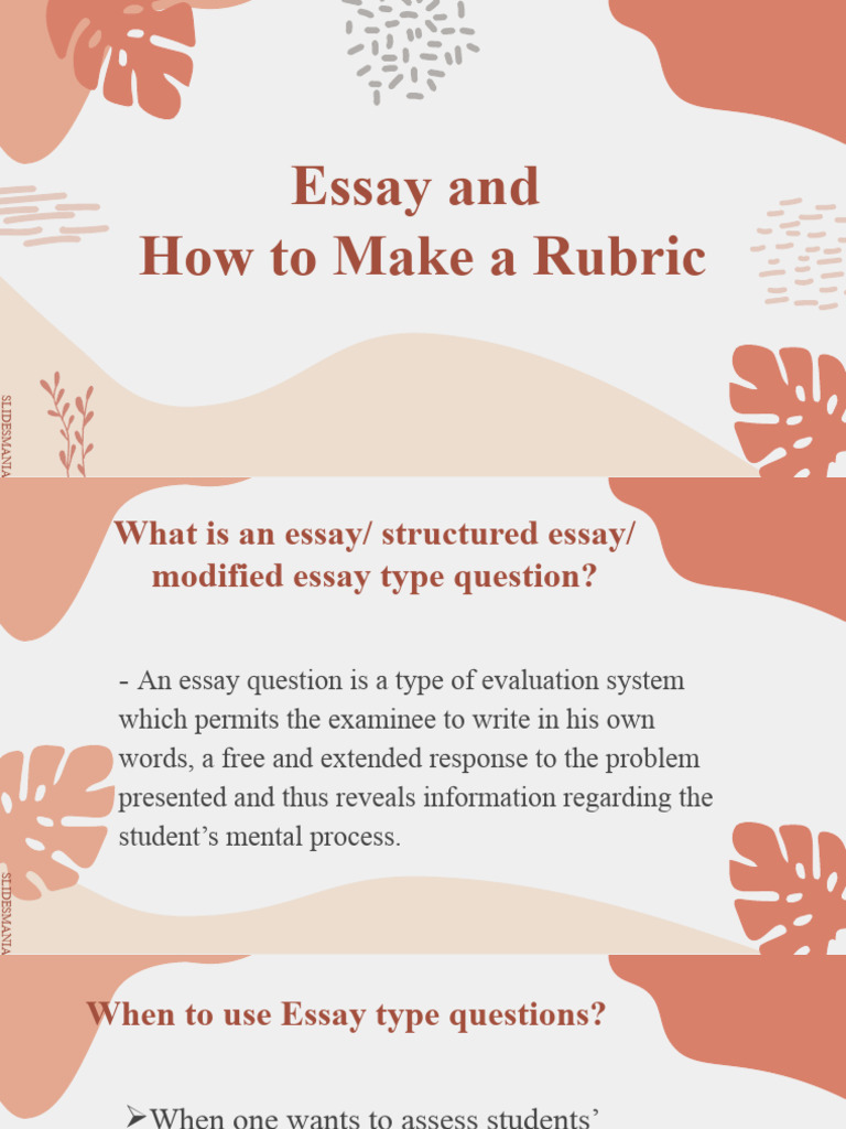 Essay and How To Make A Rubric | PDF | Rubric (Academic) | Essays