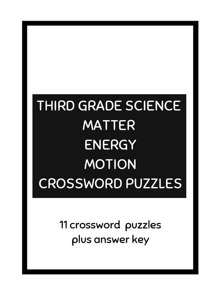11 Science Crossword Puzzles for Kids | PDF | Matter | Liquids