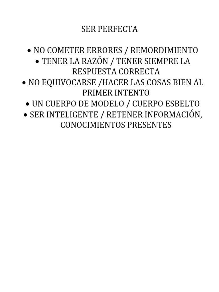 Ser Perfecta | PDF